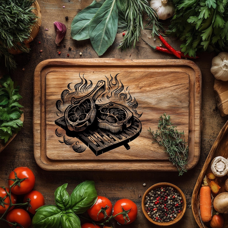 BBQ Engraving SVG Bundle | Grill Icons, Steak, Smoker | Cutting Board ...