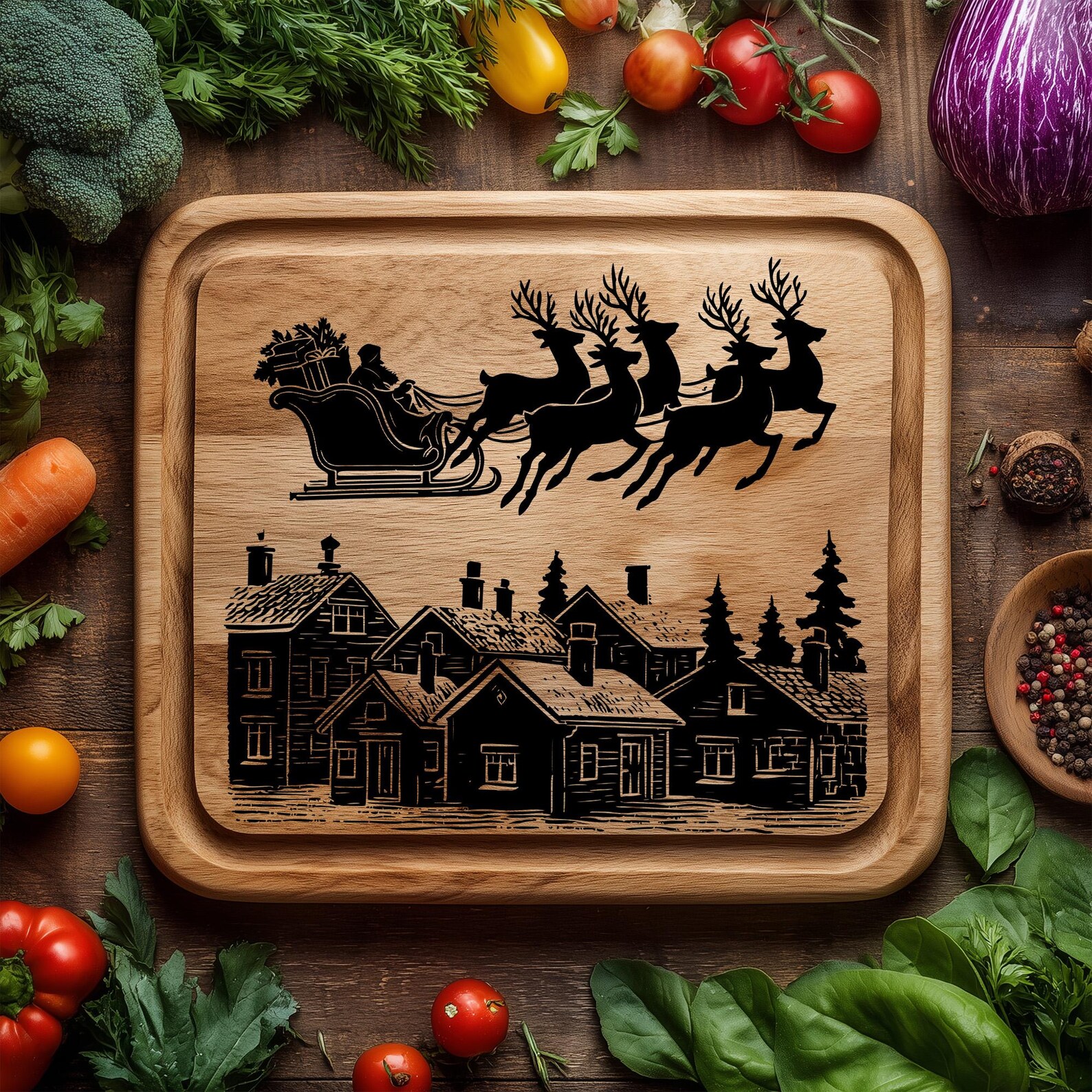 Snowman SVG | Santa Claus SVG | Winter Laser Engraving Design ...