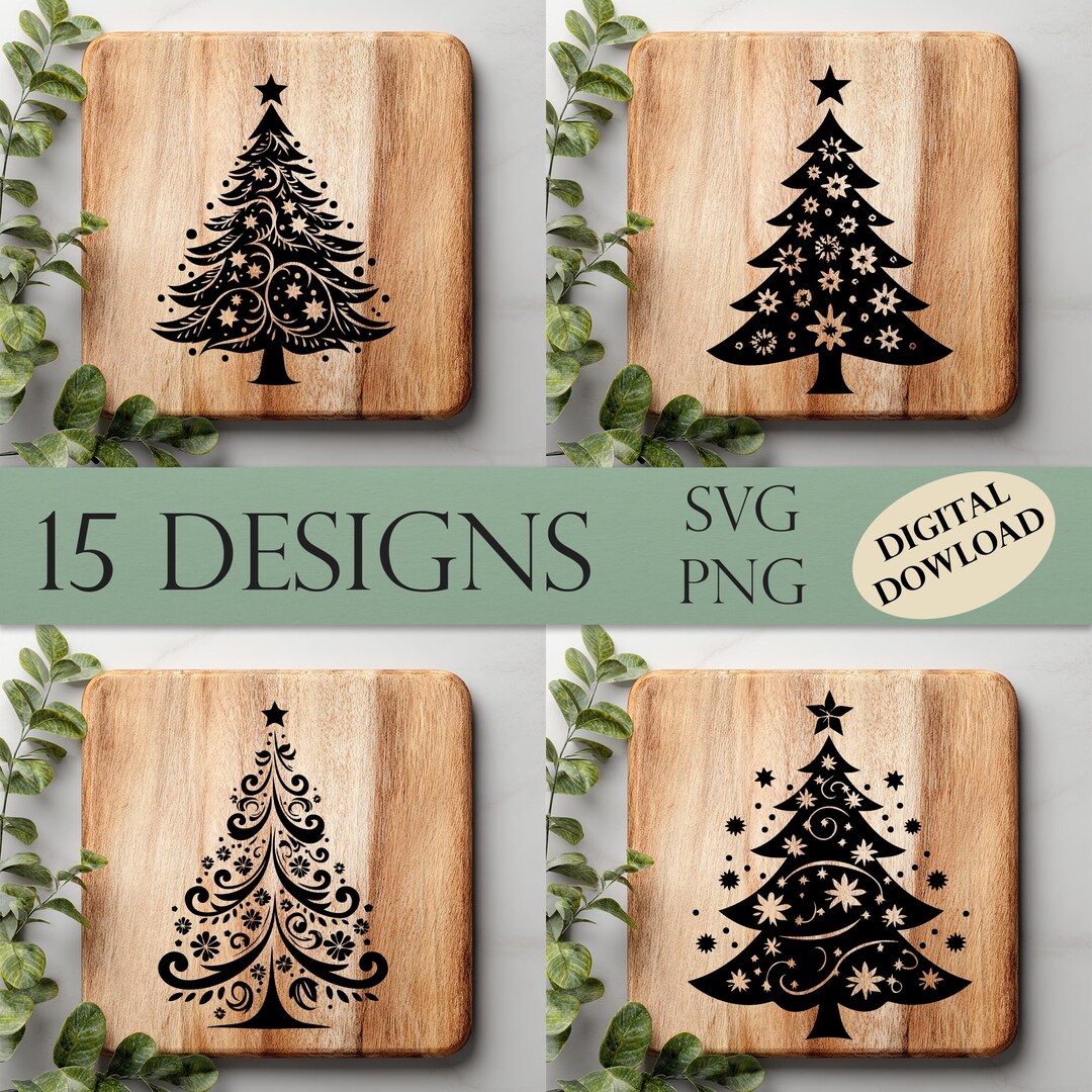 Christmas Tree Svg, Laser Engraving Files, Christmas Tree Line Art Svg ...