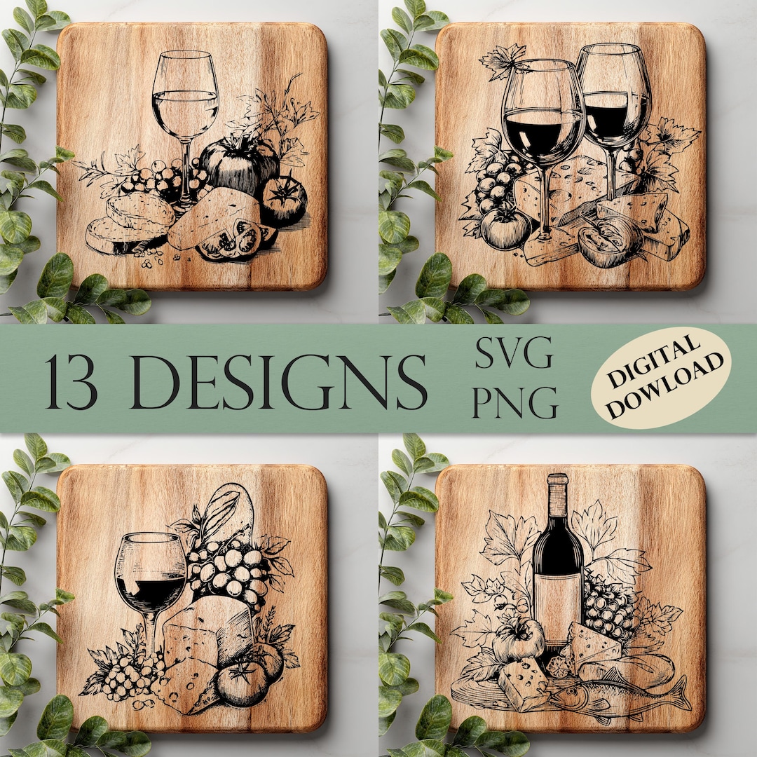 Charcuterie Board SVG, 3D Illusion Cutting Board Laser Engraving File ...