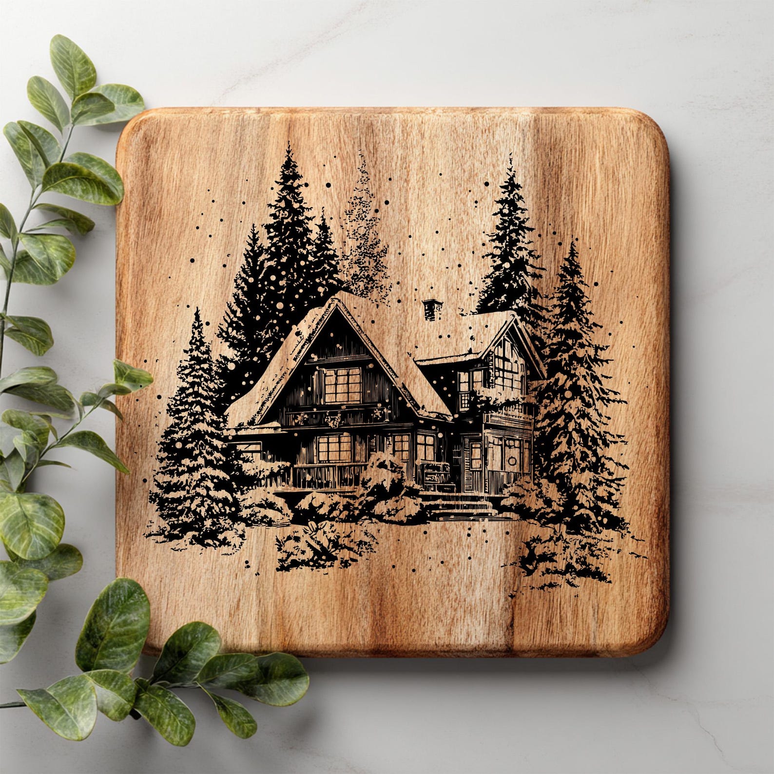 Cottagecore Cutting Board 3D Illusion Laser Engraving File, Charcuterie ...