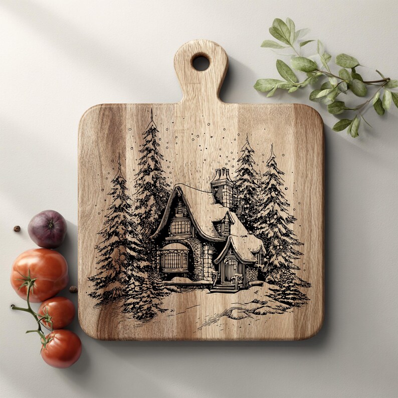 Cottagecore Cutting Board 3D Illusion Laser Engraving File, Charcuterie ...