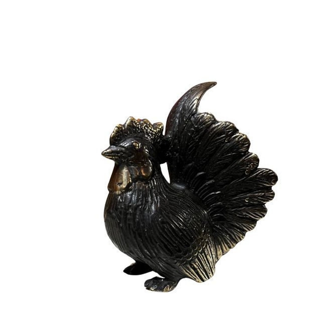 Bronze Chicken Statue, Rooster Bronze , Animal Lover, Home Decor, Bird ...