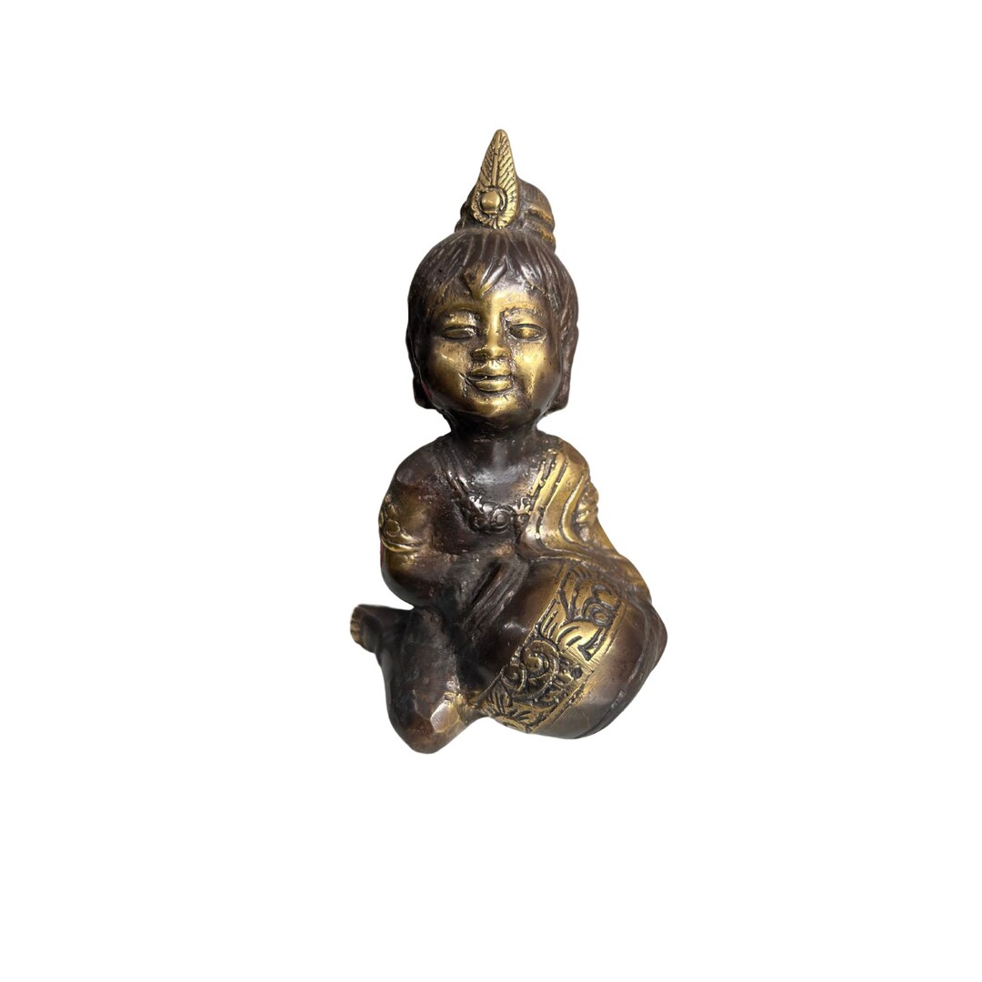 Bronze Mini Krishna Statue, Krishna Figurine, Room Decor, Home Decor ...