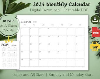 2026 Monthly Calendar PRINTABLE 2026 Monthly Planner Landscape 2026 ...