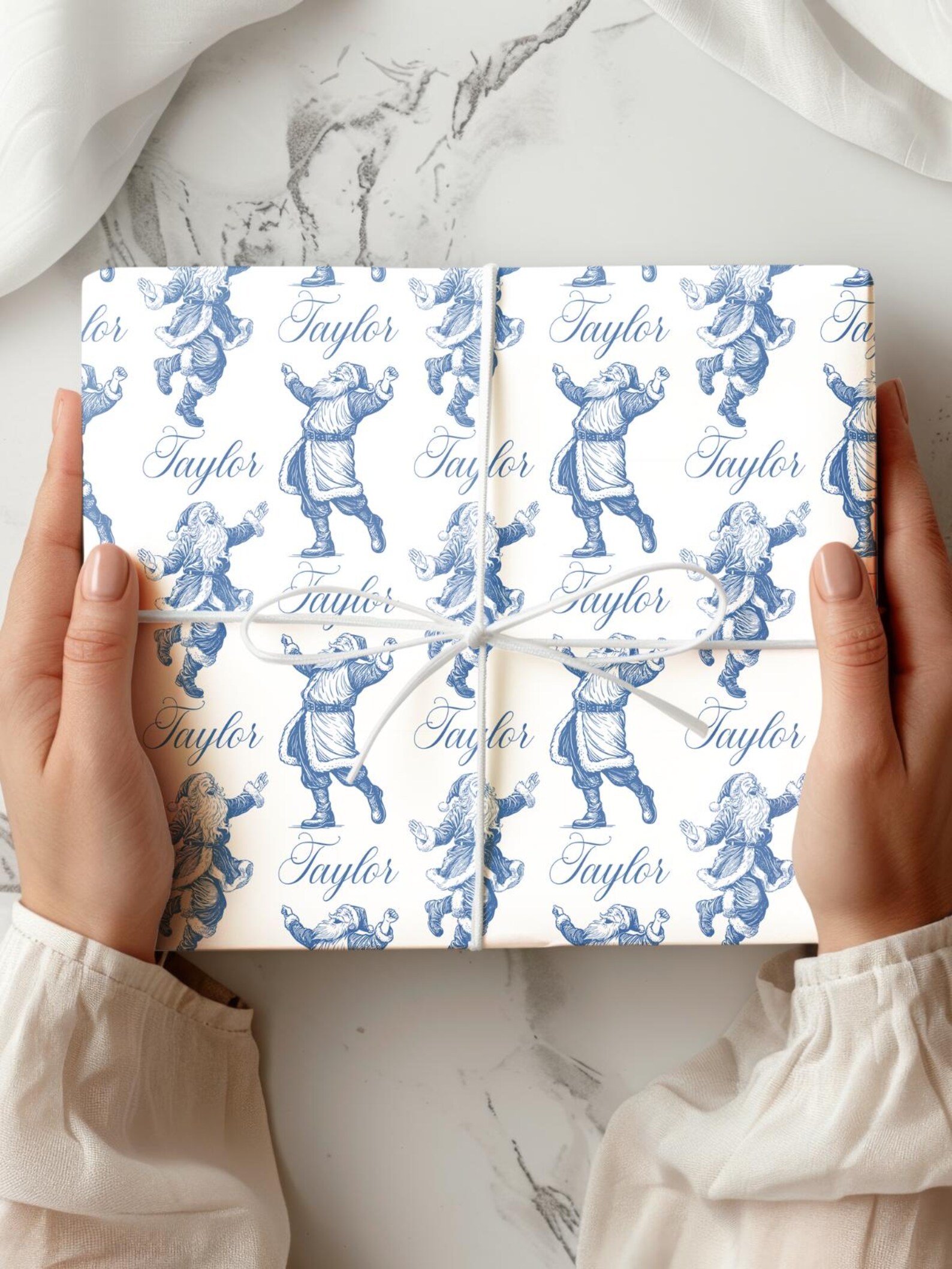 Personalized Santa Wrapping Paper Christmas Personalized Gift Wrapping ...