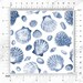 Blue Watercolor Shells Wrapping Paper Elelgant Blue Wrapping Paper Luxury Vintage Wrapping Paper ...