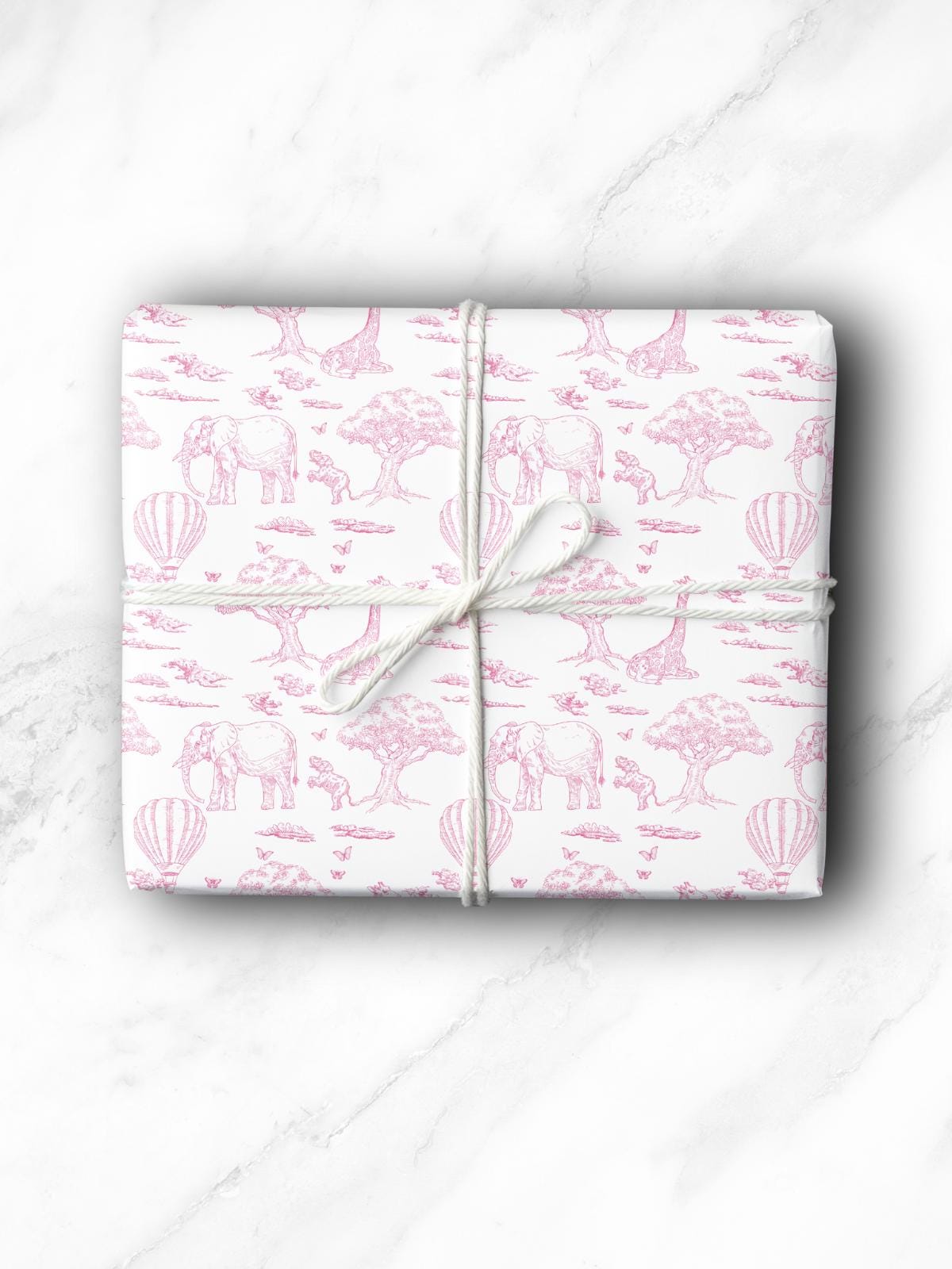Baby Shower Gift Wrapping Paper Pink Toile Wrapping Paper Chinoiserie ...
