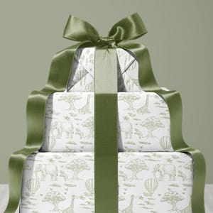 Blue Baby Shower Gift Wrapping Paper Toile Wrapping Paper Chinoiserie ...