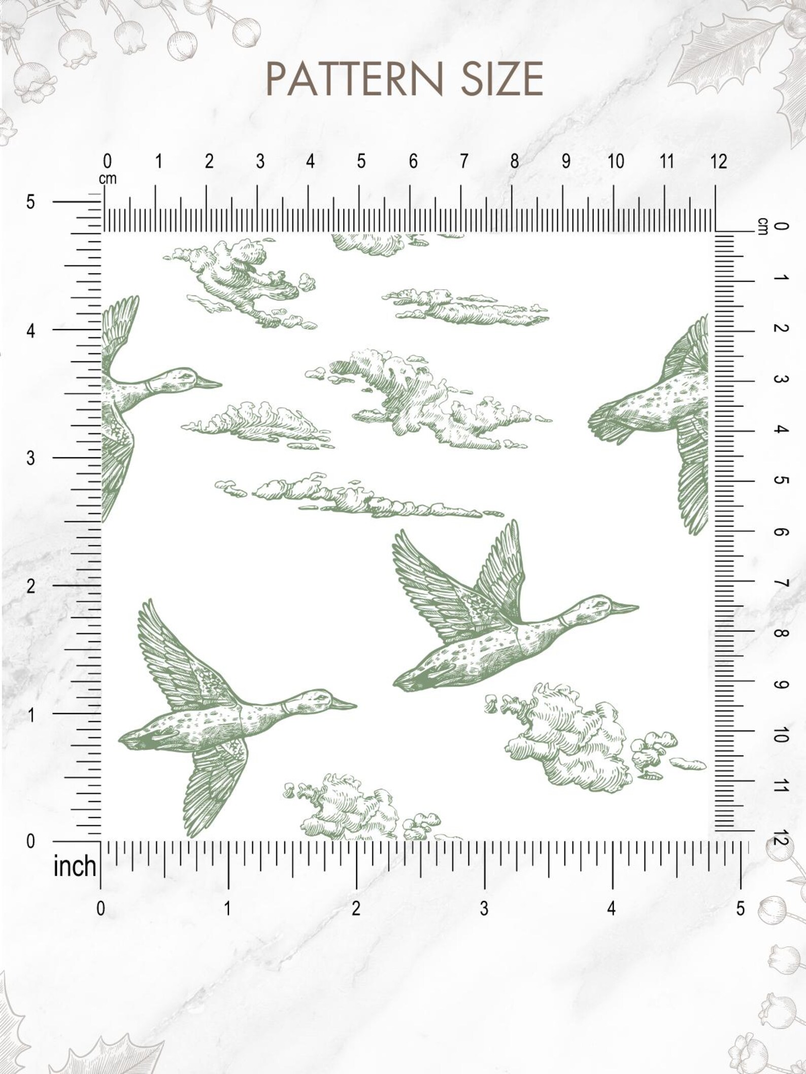 Green Toile Duck Wrapping Paper Vintage Duck Season Birthday Wrapping ...