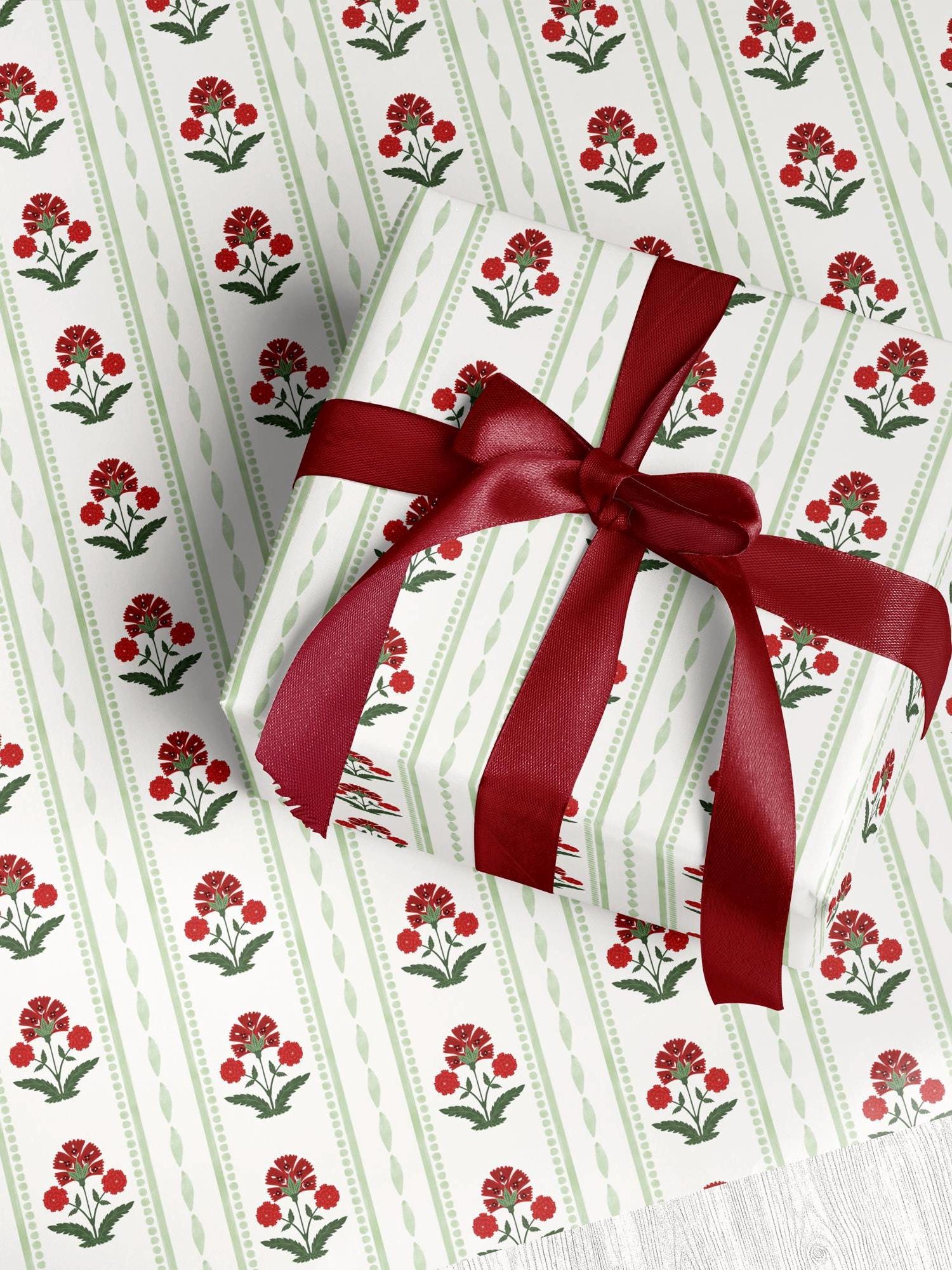 Cottagecore Christmas Wrapping Paper Farmhouse Christmas Wrapping ...