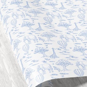 Blue Baby Shower Gift Wrapping Paper Toile Wrapping Paper Chinoiserie ...