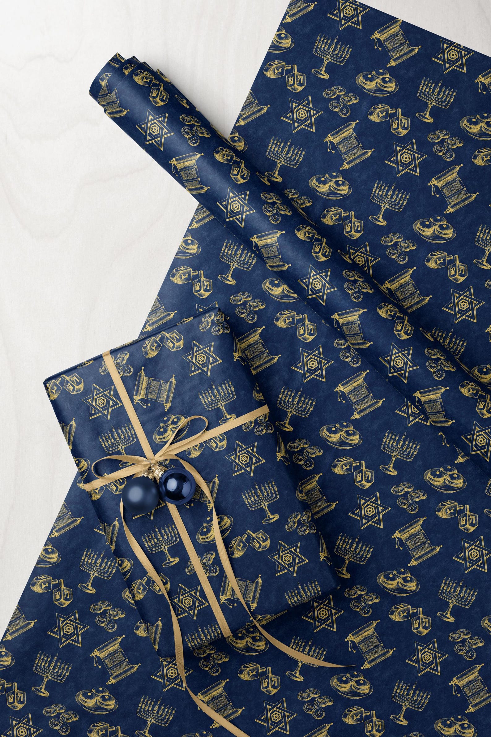 Hanukkah Gift Wrapping Paper Chanukkah Gift Wrap Hanukkah Decoration ...