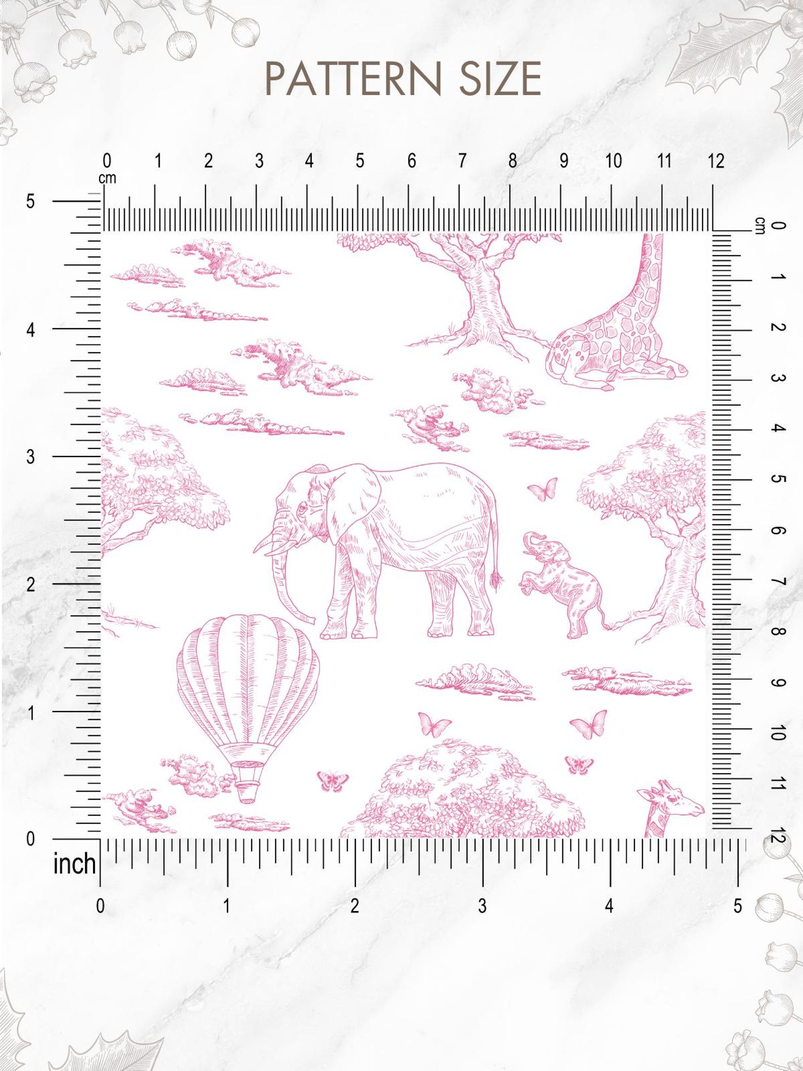 Baby Shower Gift Wrapping Paper Pink Toile Wrapping Paper Chinoiserie ...