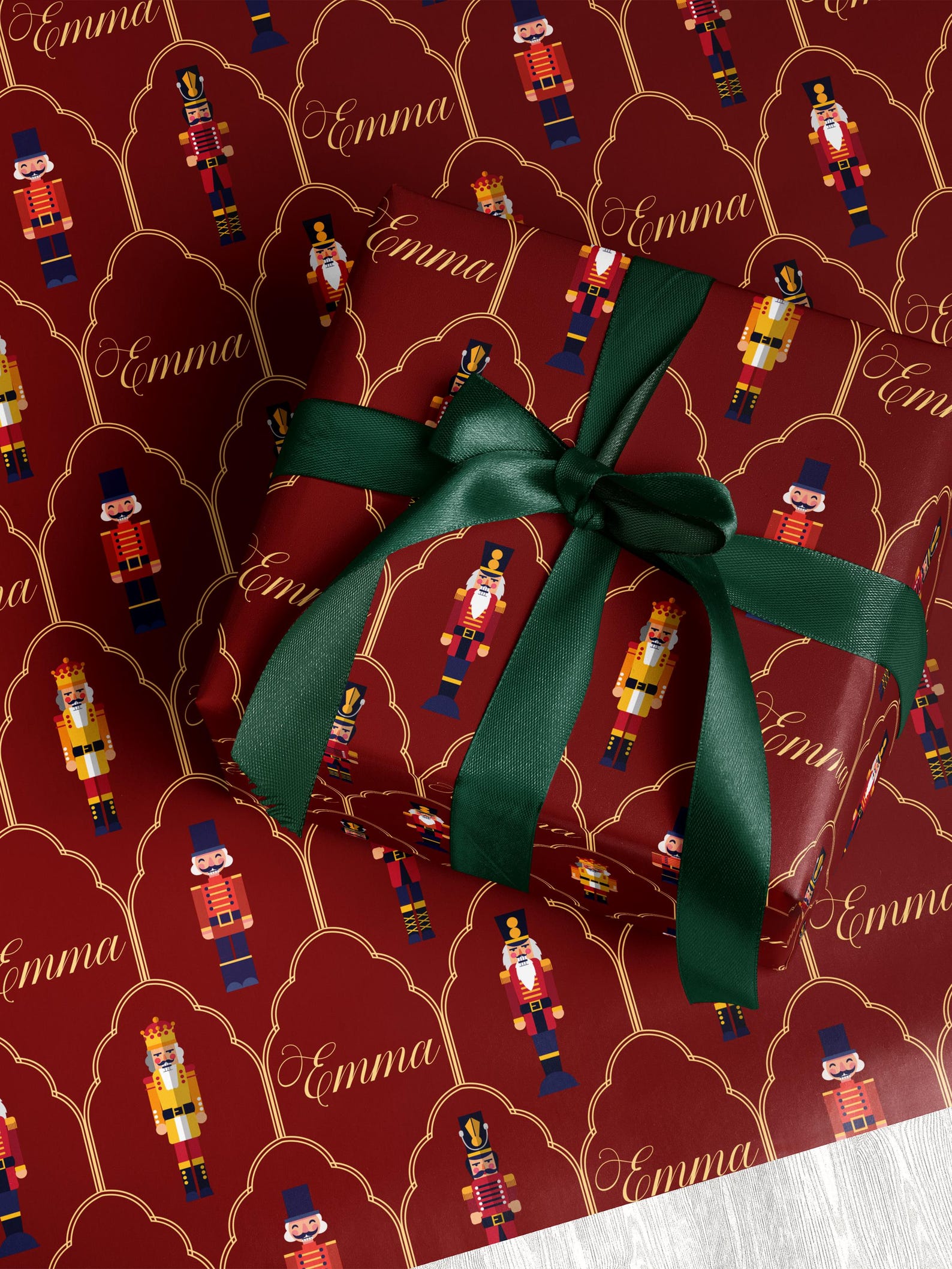 Red Nutcracker Wrapping Paper Personalized Christmas Nutcracker Gift ...