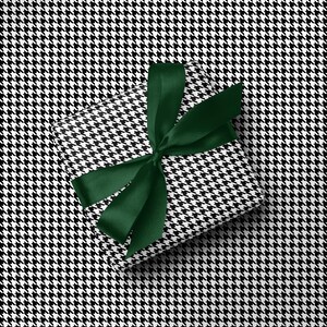 Houndstooth Wrapping Paper Black White Gift Wrap Elegant Holiday ...