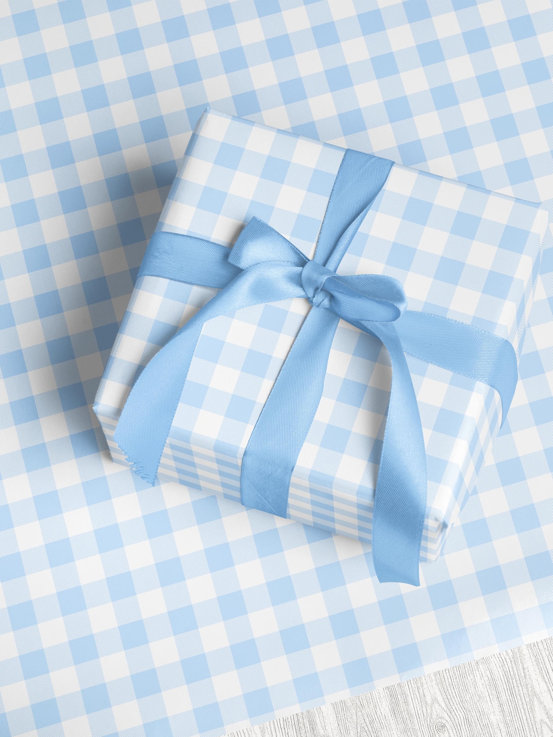 Baby Boy Wrapping Paper Baby Shower Boy Blue Gingham Wrapping Paper ...