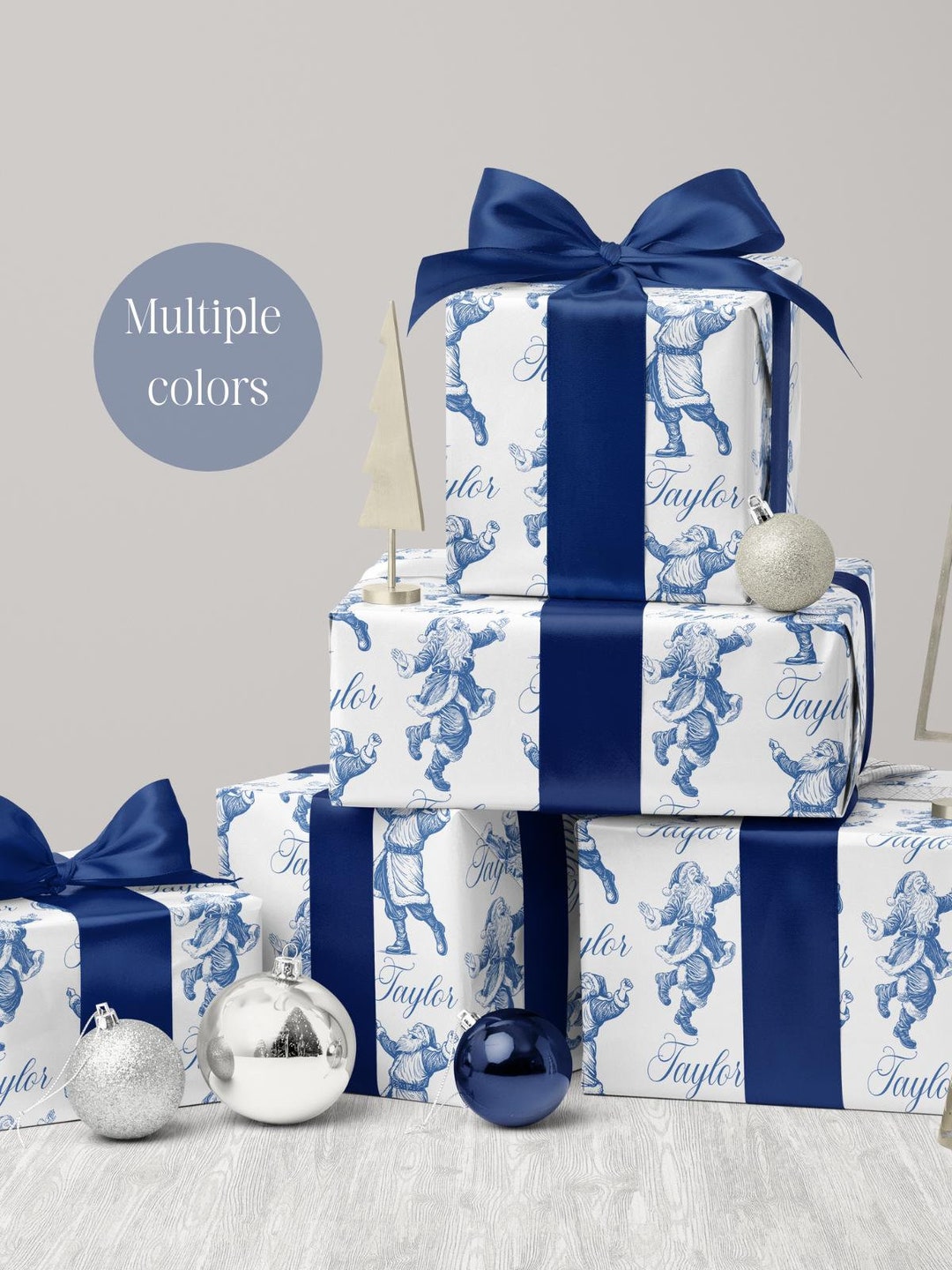 Personalized Santa Wrapping Paper Christmas Personalized Gift Wrapping ...