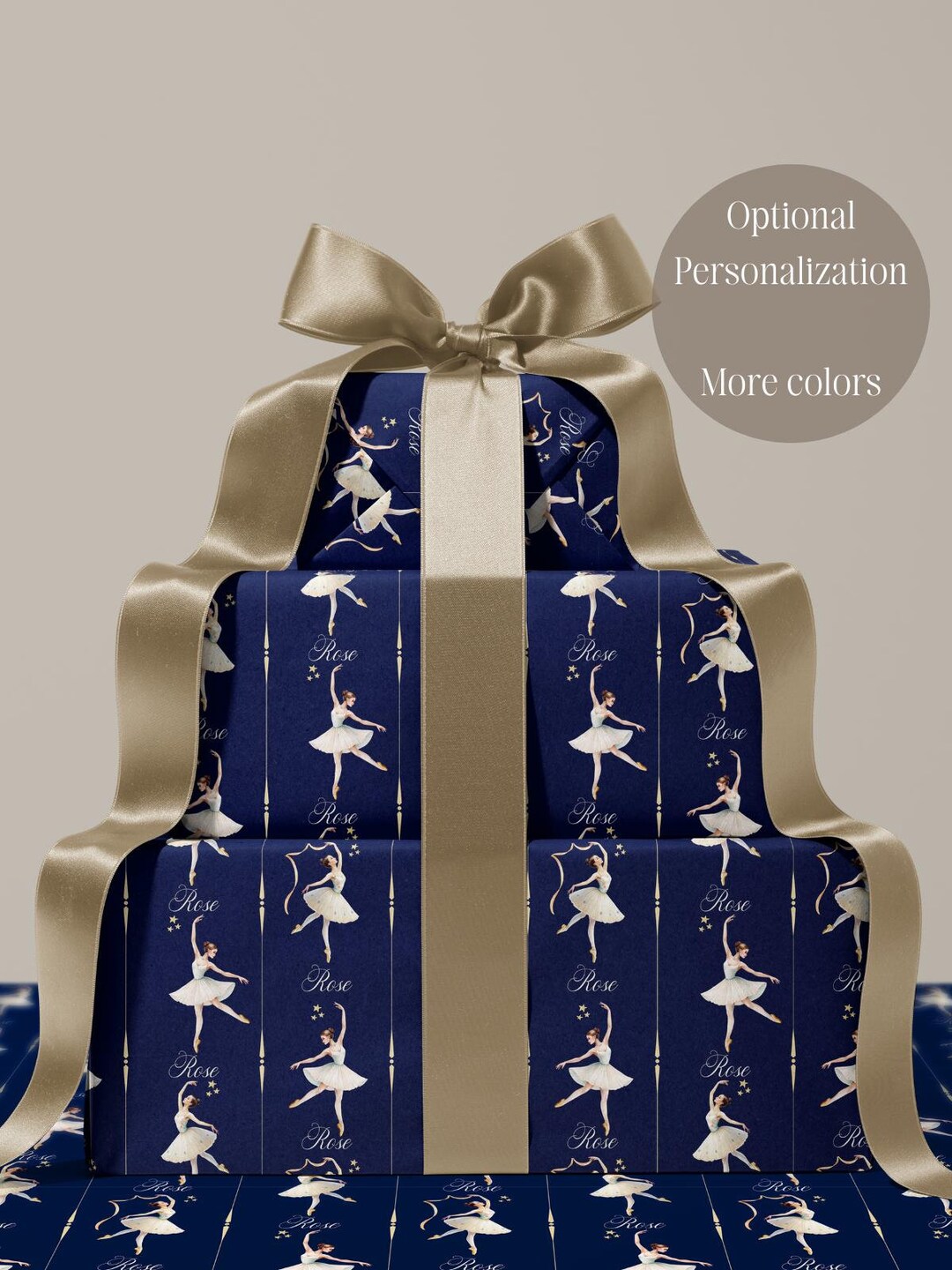 Nutcracker Ballet Christmas Wrapping Paper Ballerina Birthday Wrapping ...