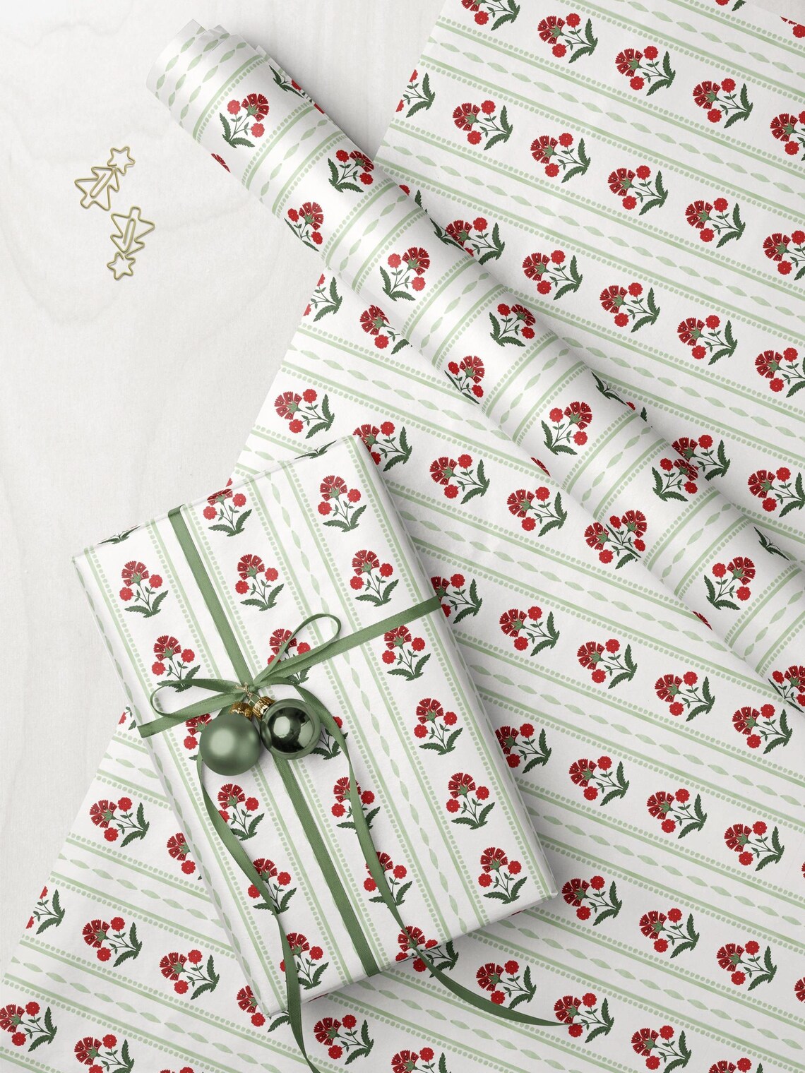Cottagecore Christmas Wrapping Paper Farmhouse Christmas Wrapping ...