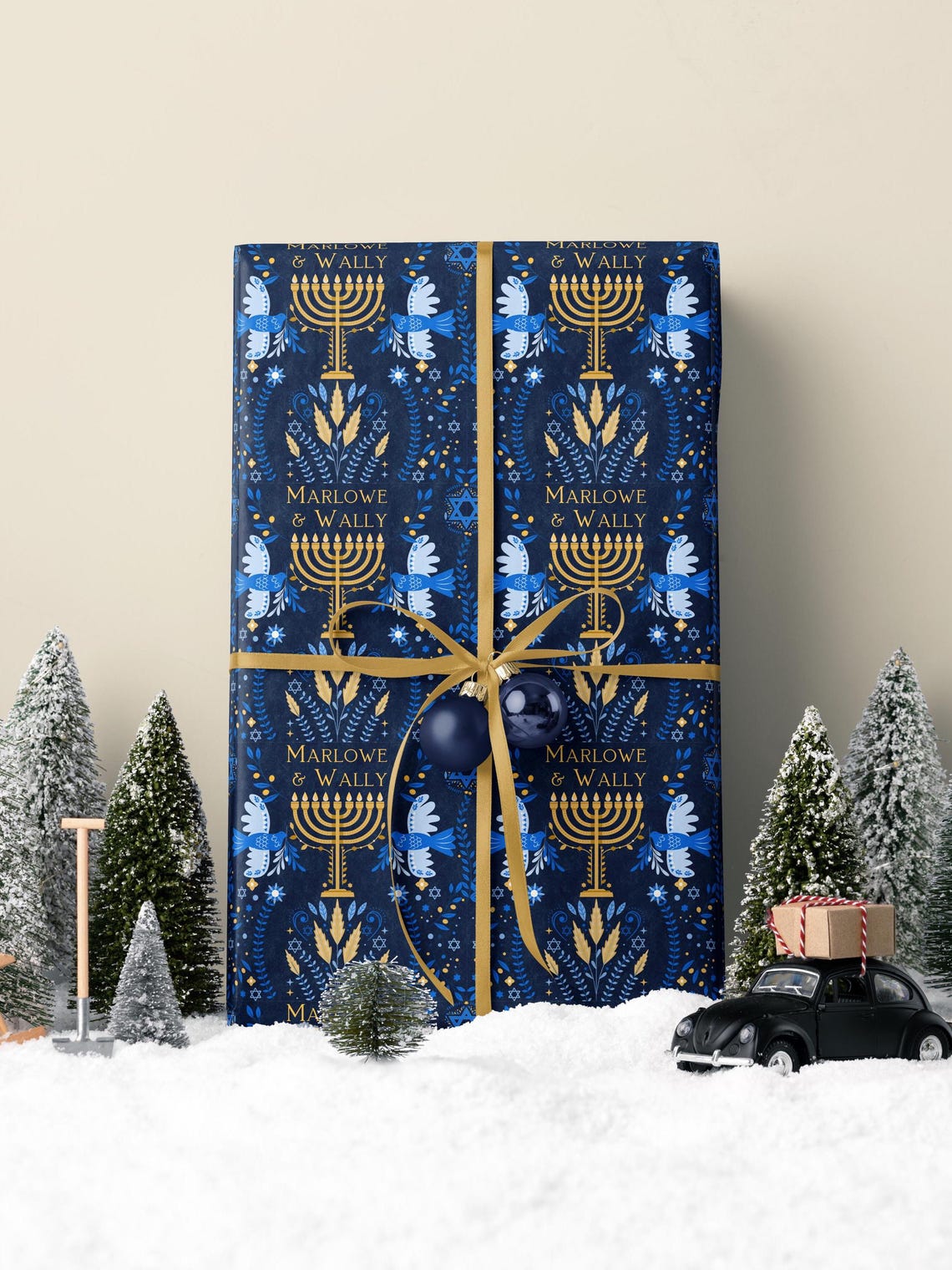 Hanukkah Gift Wrapping Paper Personalized Gift Wrap Hanukkah Decoration ...