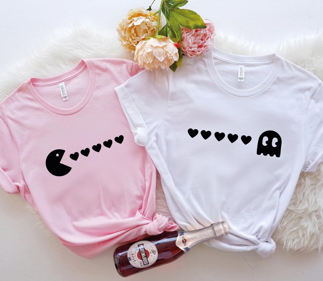 Pacman Couple Shirts, Funny Valentines Day Shirt, Pacman Ghost Shirt ...