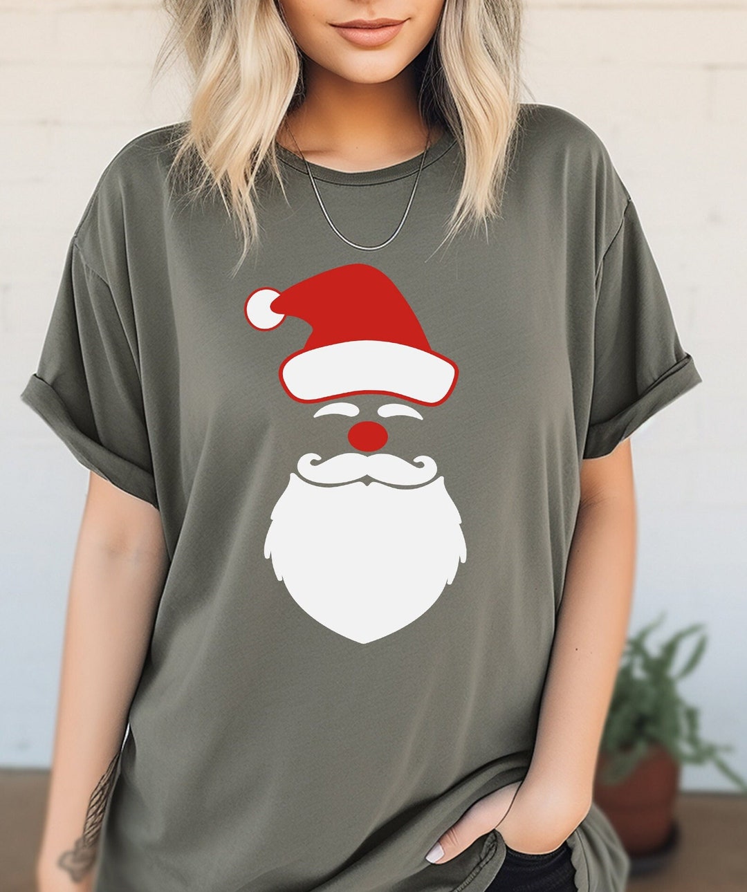 Santa Claus Red Hat Shirt,santa Shirt,santa Face,santa Shirt,christmas ...