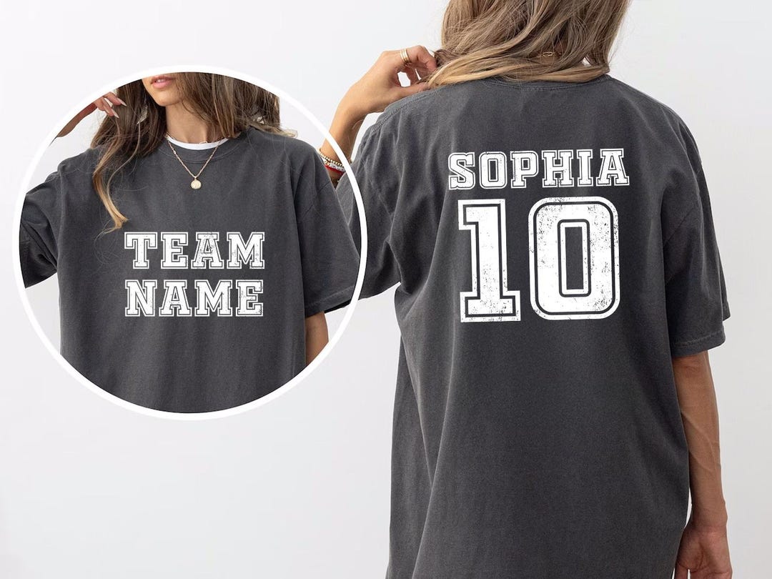 Custom Team Shirt, Front Back Name and Number Shirt, Custom Sport Shirt ...