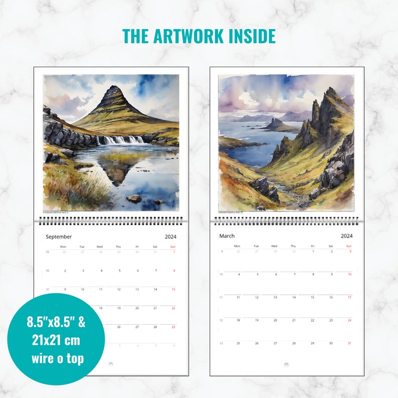 European Landscapes Watercolor Aquarelle Wall Calendar 2024 US & CA ...