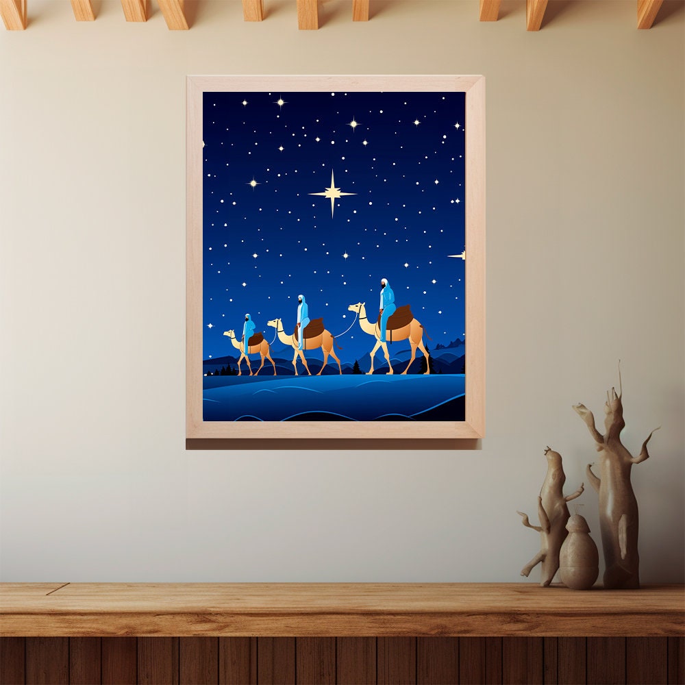 Three Wise Men, Magi, DIGITAL PRINT, Nativity Scene, Birth of Jesus ...