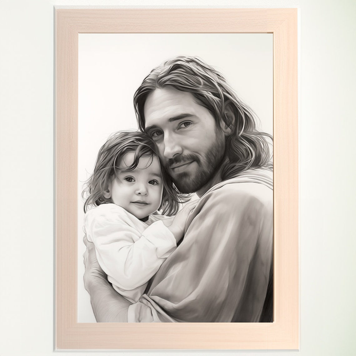 Jesus Holding a Little Girl DIGITAL PRINT Jesus Holding Child Christian ...
