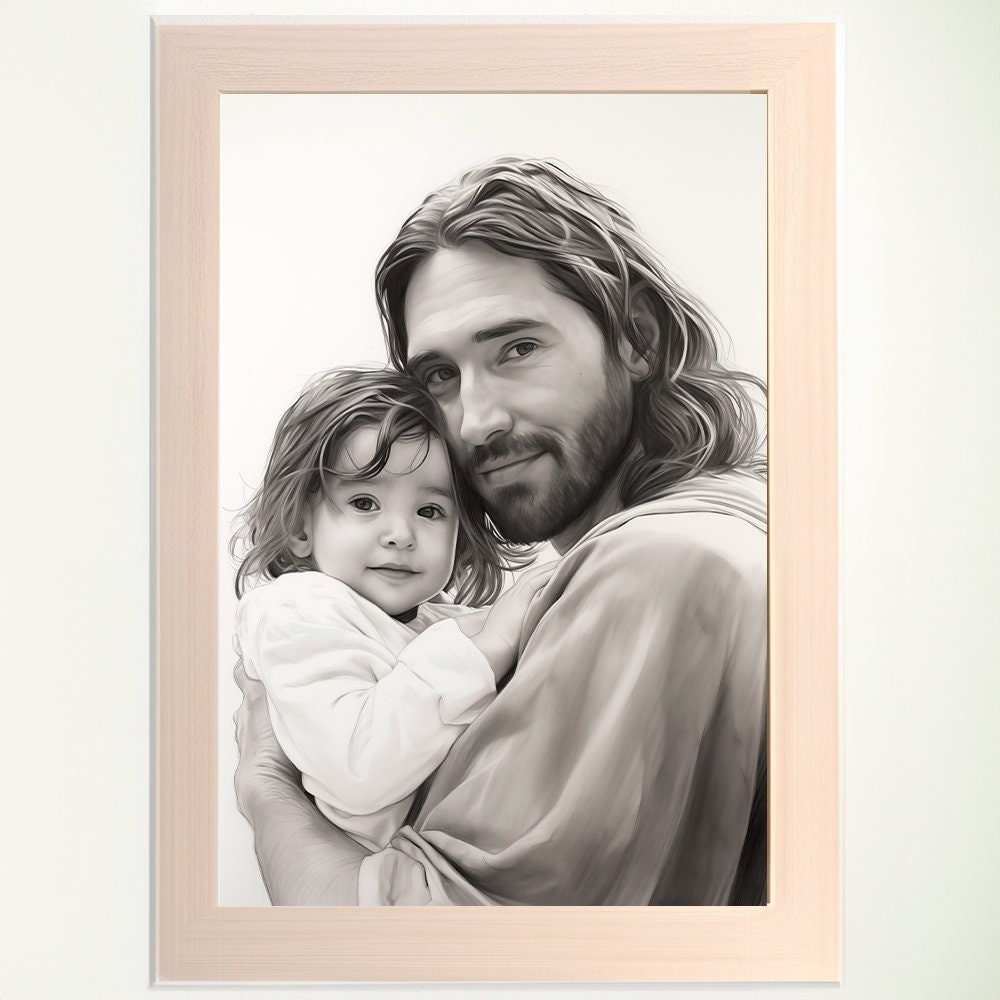 Jesus Holding a Little Girl DIGITAL PRINT Jesus Holding Child Christian ...