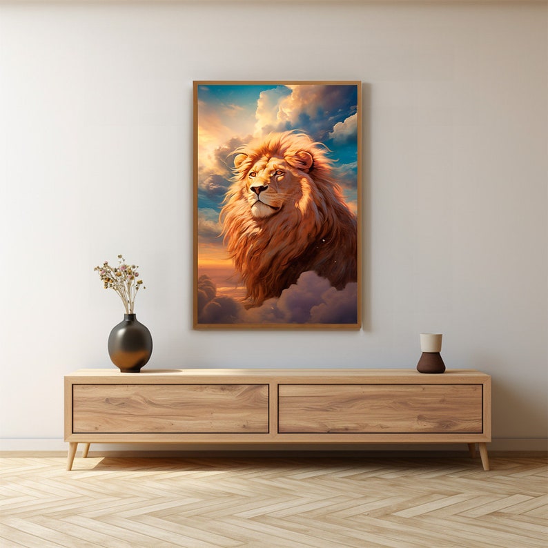 Jesus and Lion, Lion of Judah DIGITAL DOWNLOAD Printable Wall Art ...
