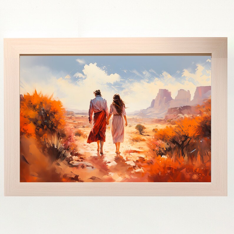 Jesus Christ Walking With Girl DIGITAL PRINT Lead Me Guide Me Bible Art Christian Art Jesus ...