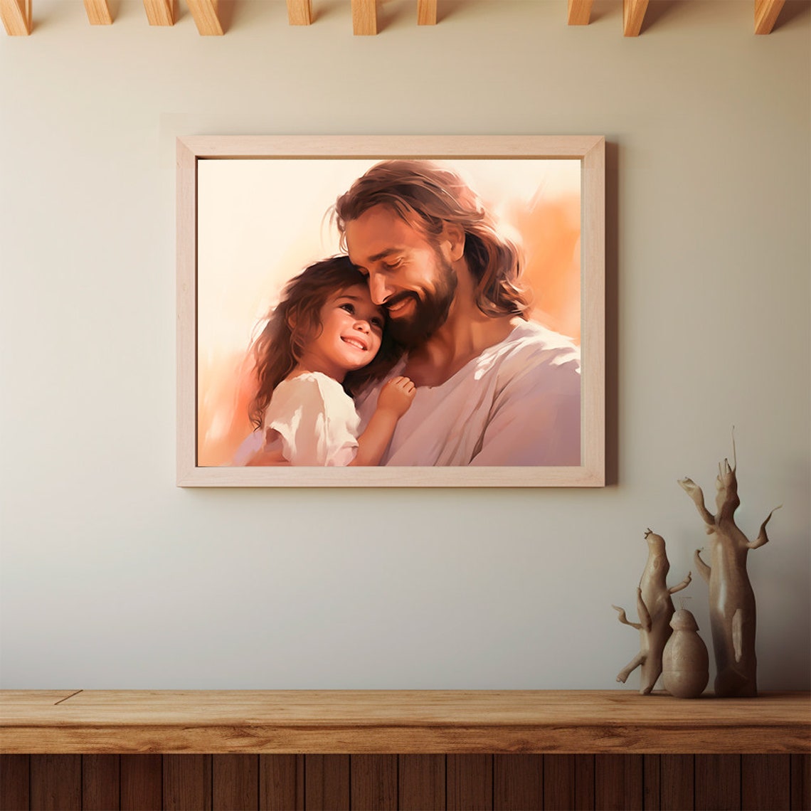 Jesus Holding a Little Girl DIGITAL PRINT Jesus Holding Child Christian ...