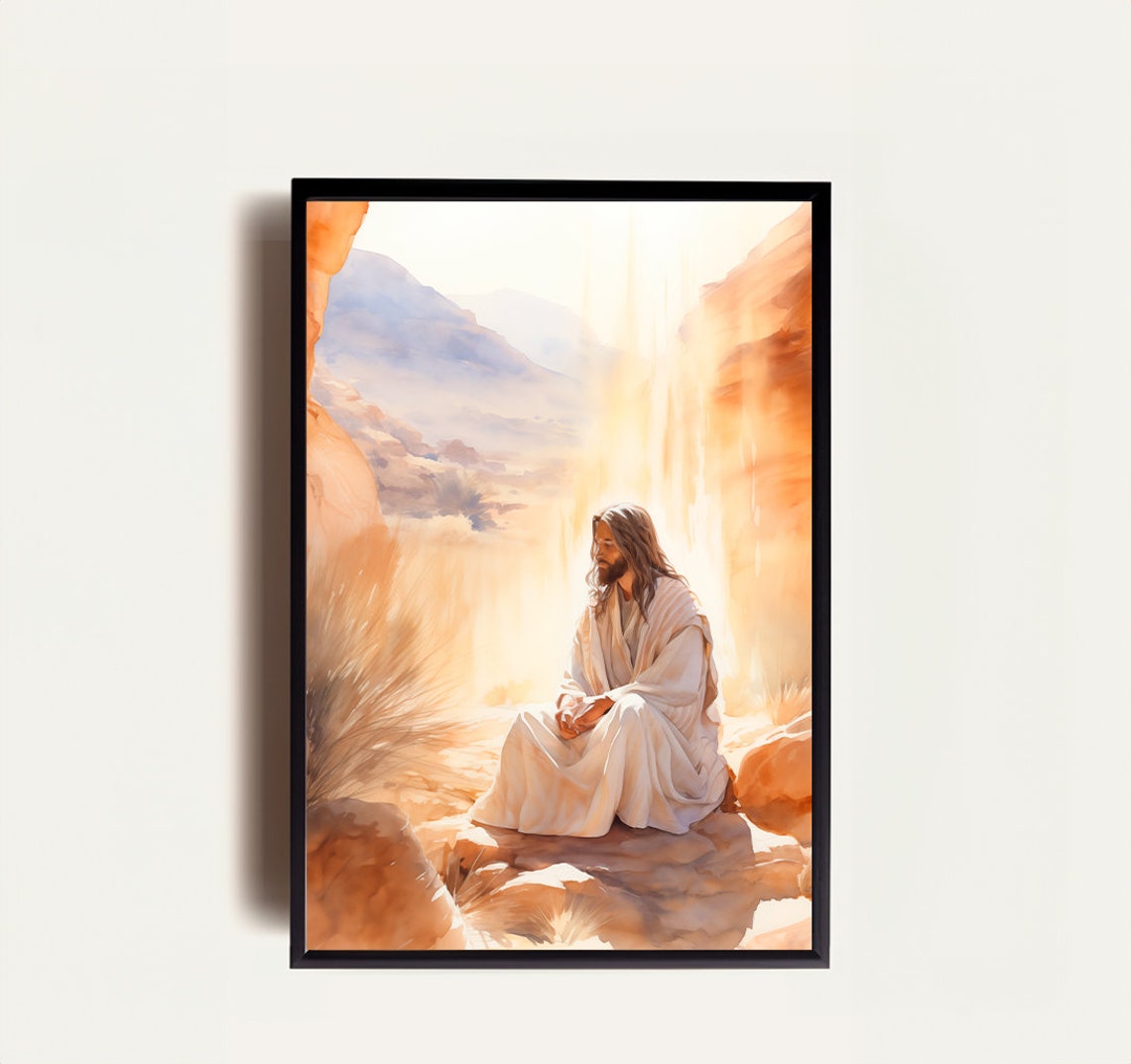 Jesus Prays in the Garden of Gethsemane, Digital Print, Jesus Praying ...