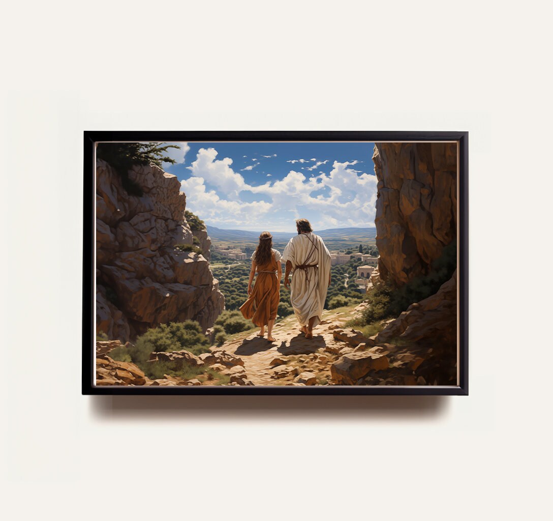 Jesus Christ Walking With Girl DIGITAL PRINT Lead Me Guide Me Bible Art ...