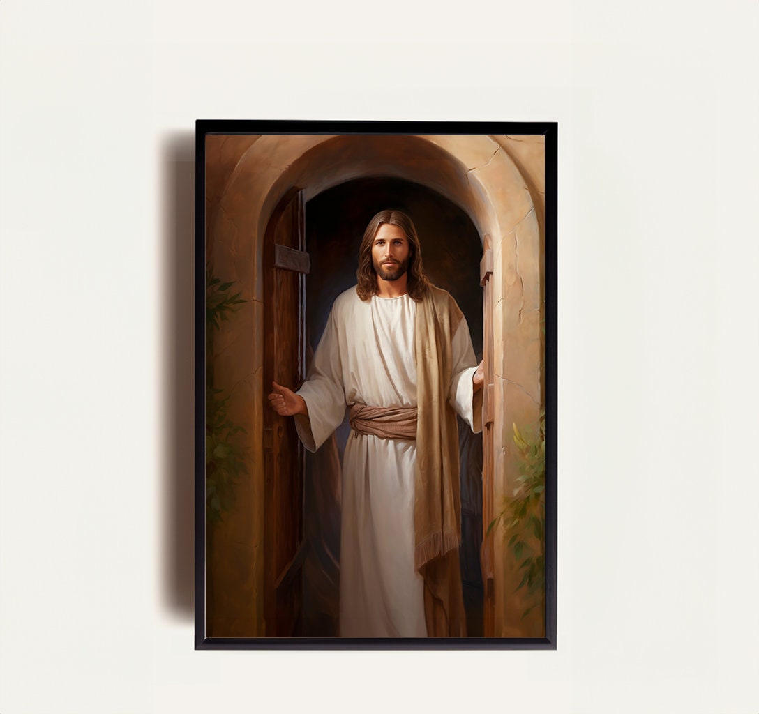 Divine Knocking Digital Print of Jesus at the Door. DIGITAL PRINT the ...