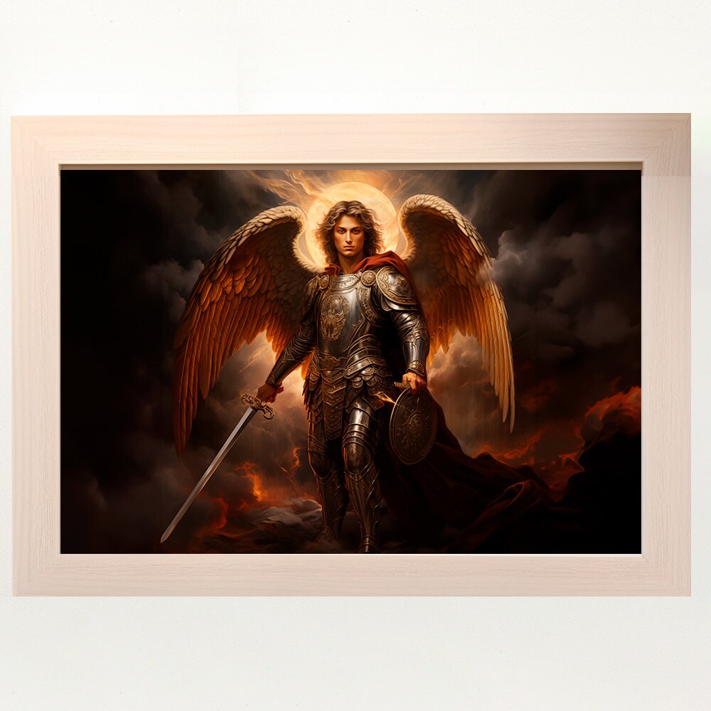 Art Archangel Michael Digital Print the Celestial Defender Saint ...