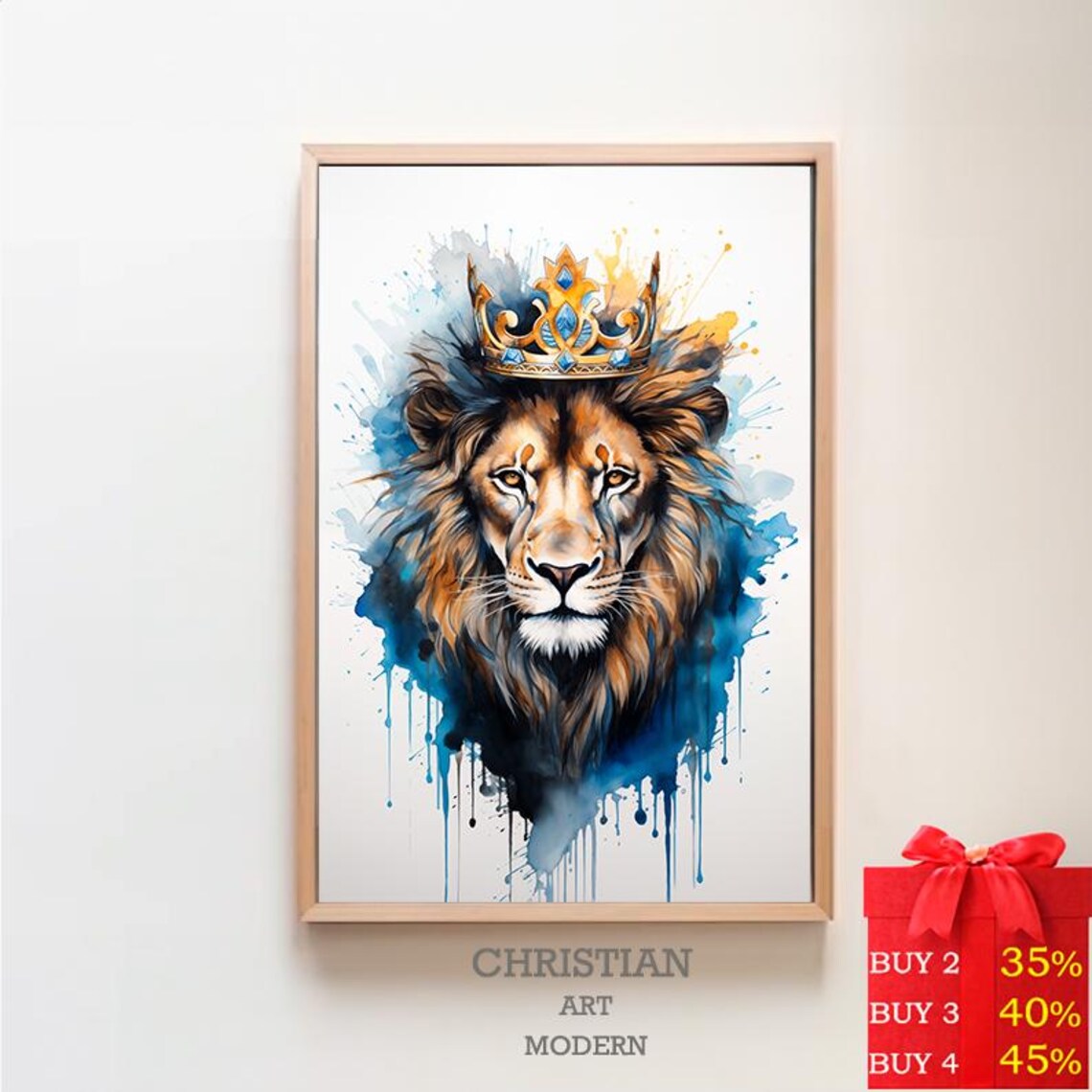 Lion of Judah Poster Religious Canvas Gift for Christians, Church Décor ...