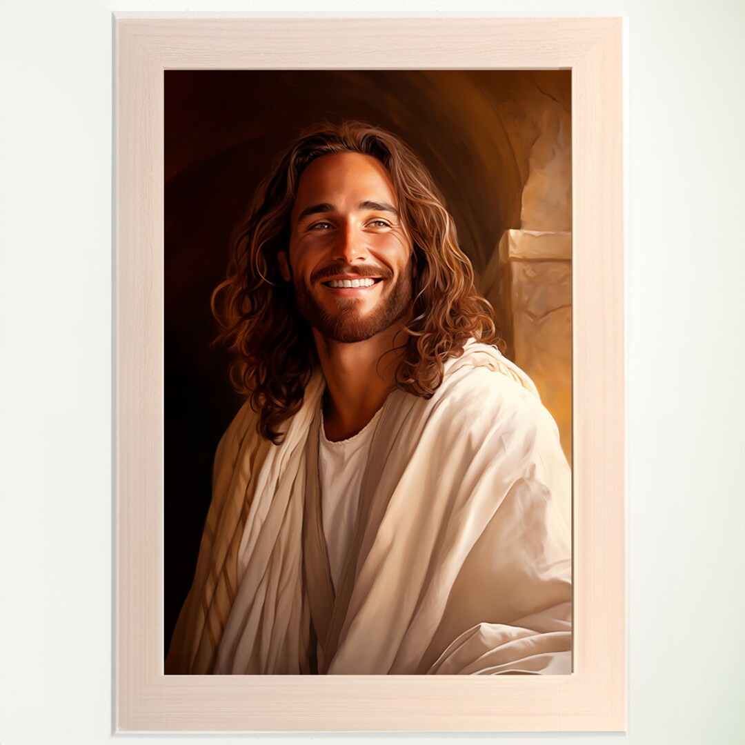 Jesus Laughing Smiling Christ DIGITAL PRINT Jesus Smiling Picture of ...