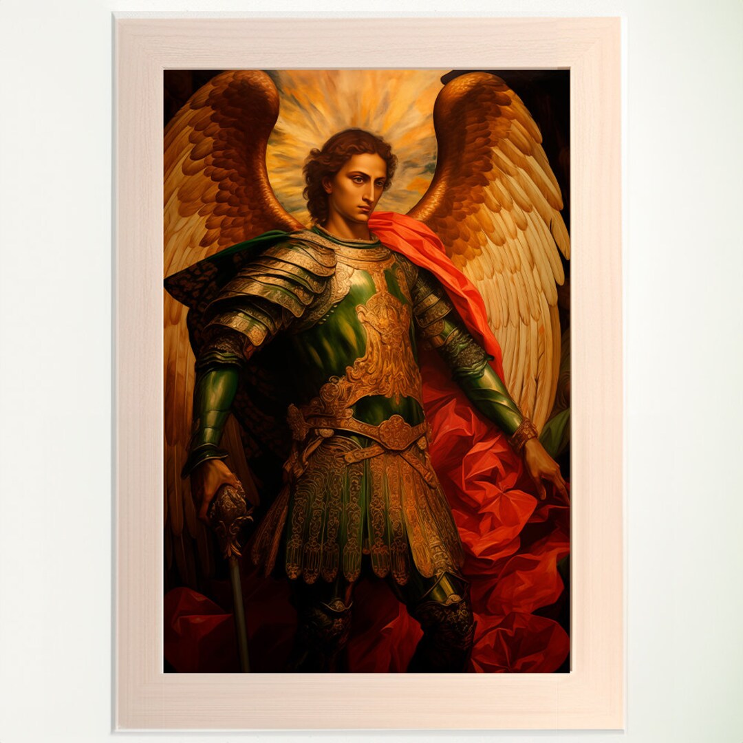 Art Archangel Michael Digital Print the Celestial Defender Saint ...