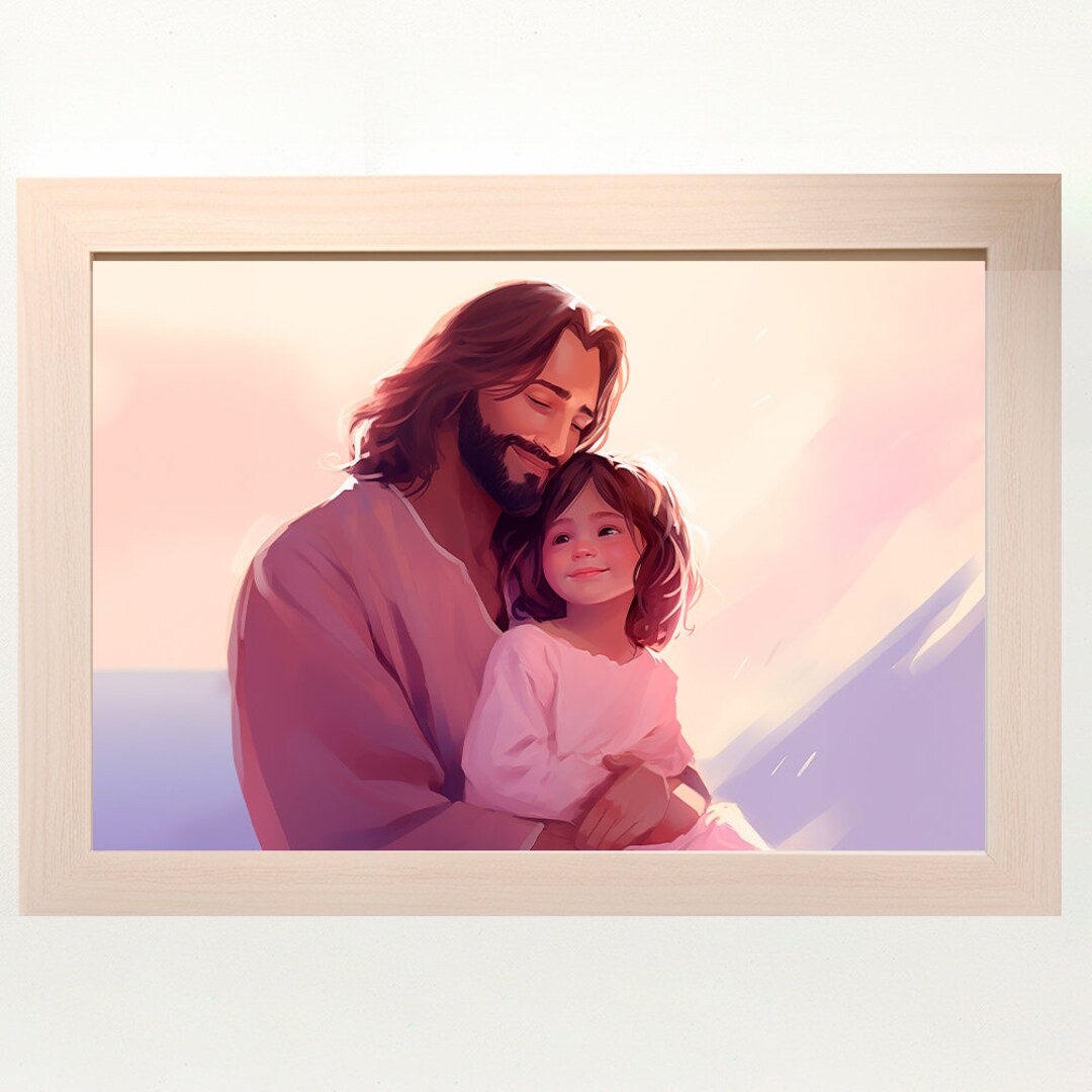 Jesus Holding a Little Girl DIGITAL PRINT Jesus Holding Child Christian ...