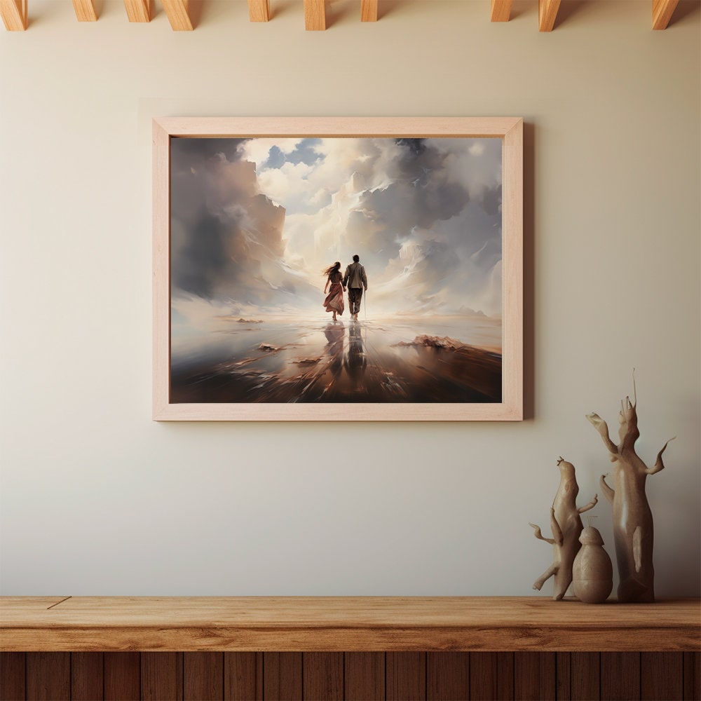 Jesus Christ Walking With Girl DIGITAL PRINT Lead Me Guide Me Bible Art ...