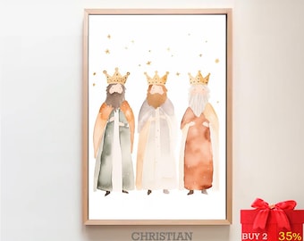 Three Wise Men, Magi, DIGITAL PRINT, Nativity Scene, Birth of Jesus ...