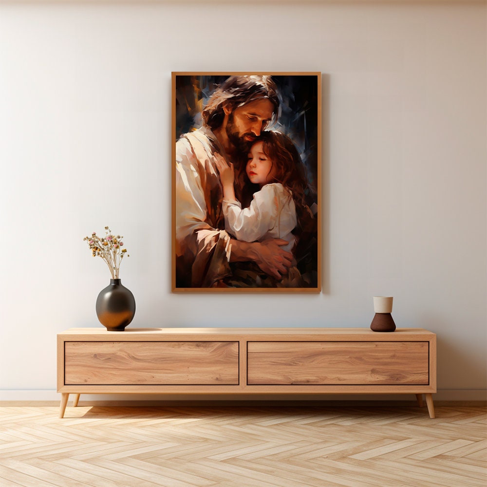 Jesus Holding a Little Girl DIGITAL PRINT Jesus Holding Child Christian ...