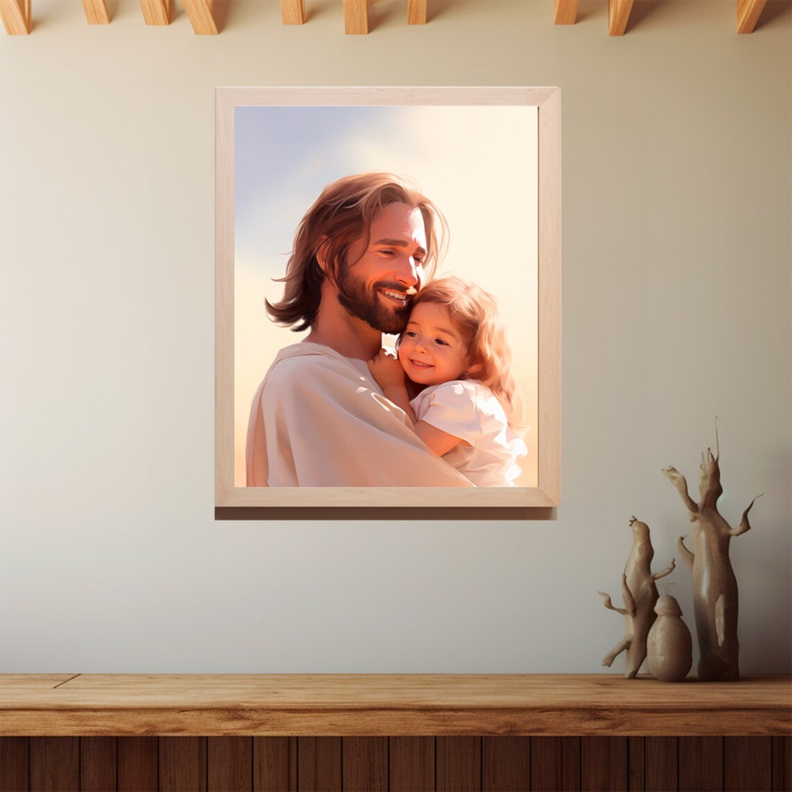 Jesus Holding a Little Girl DIGITAL PRINT Jesus Holding Child Christian ...