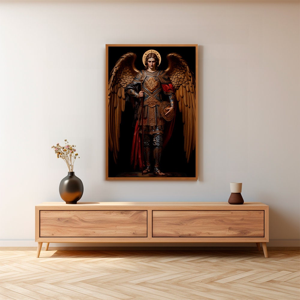 Art Archangel Michael Digital Print the Celestial Defender Saint ...