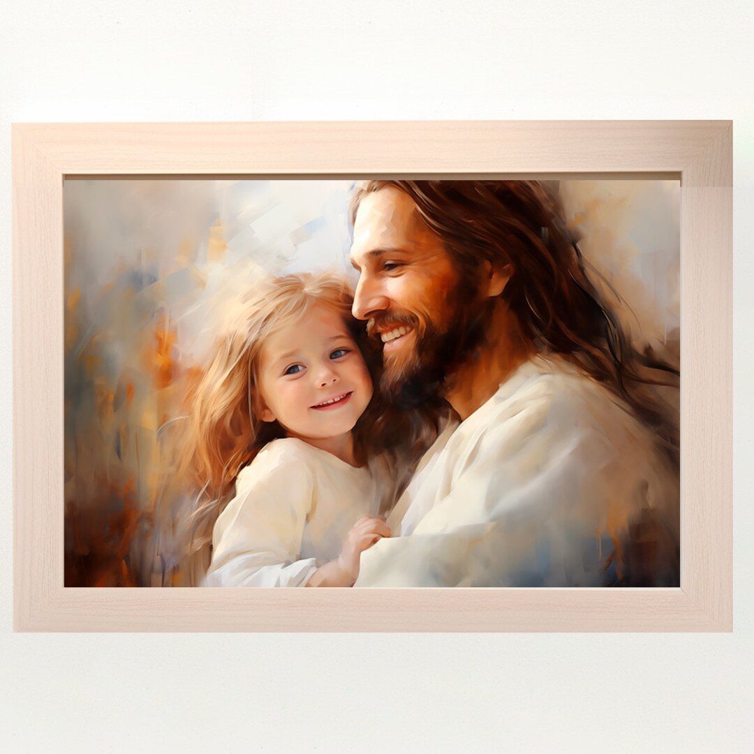 Jesus Holding a Little Girl DIGITAL PRINT Jesus Holding Child Christian ...