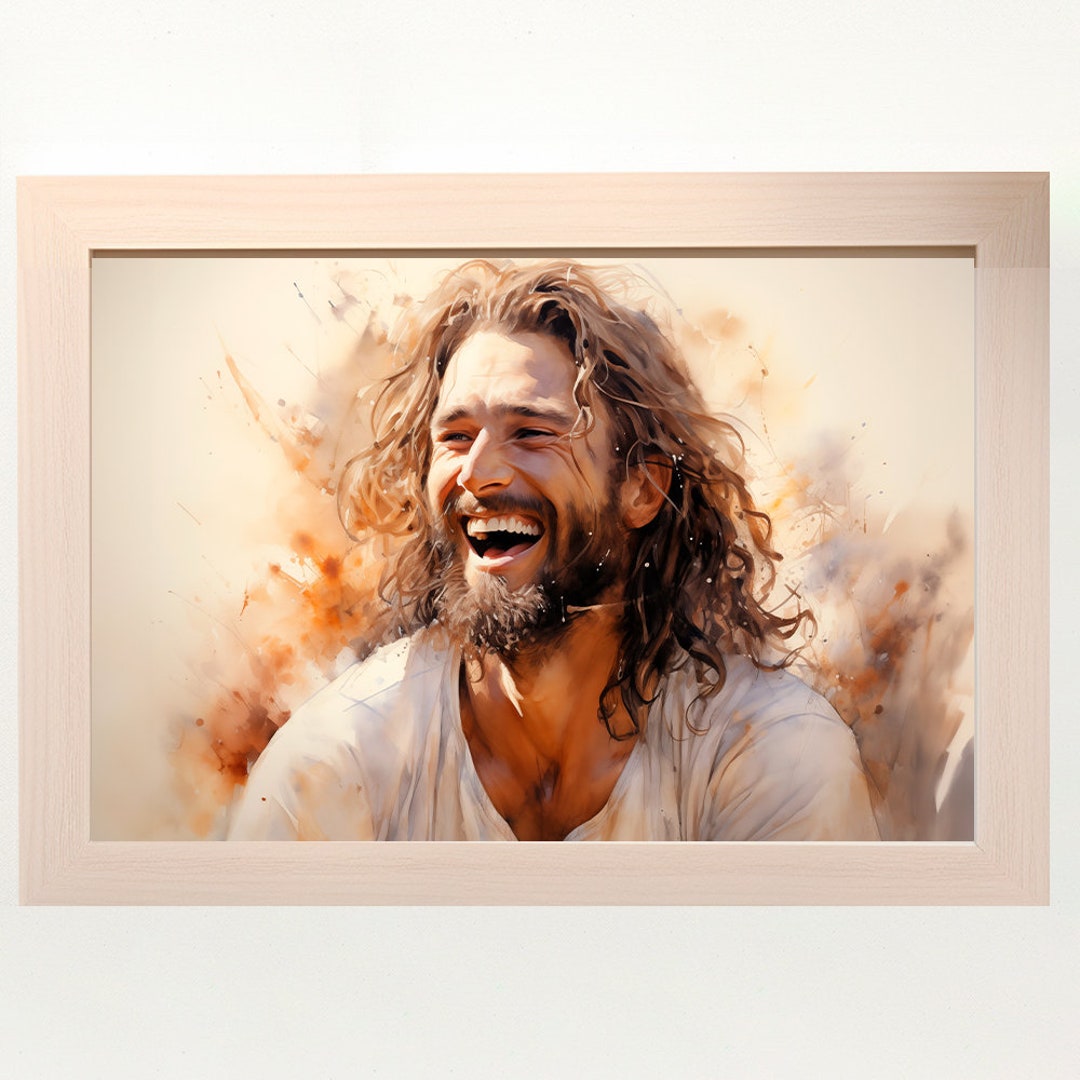 Jesus Laughing Smiling Christ DIGITAL PRINT Jesus Smiling Picture of ...